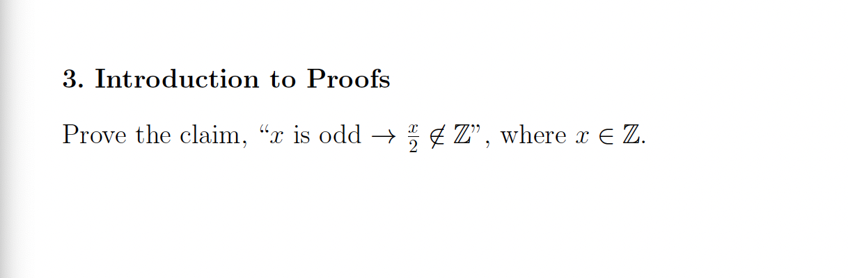 Solved 3. Introduction to Proofs Prove the claim, " x is odd | Chegg.com
