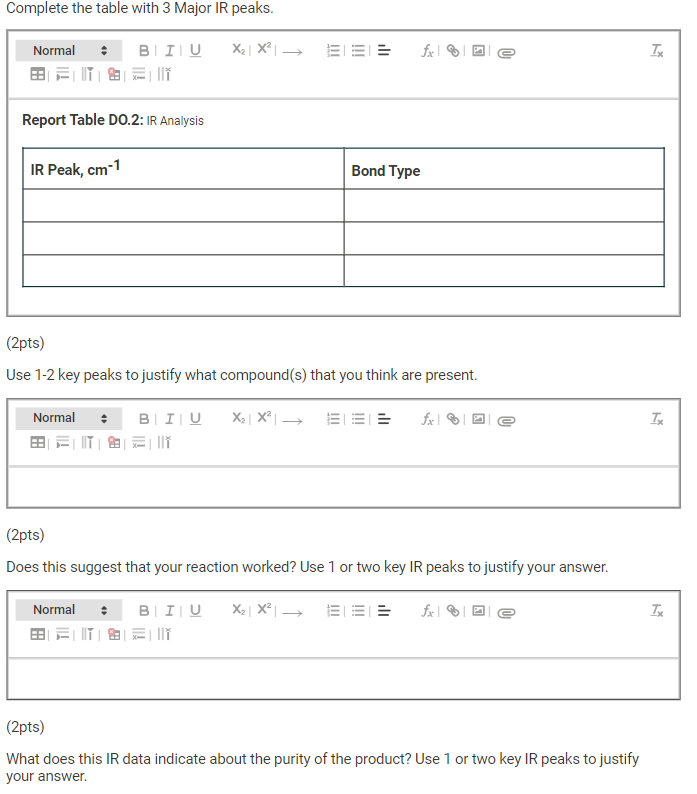 (2pts) Use 1-2 key peaks to justify what | Chegg.com