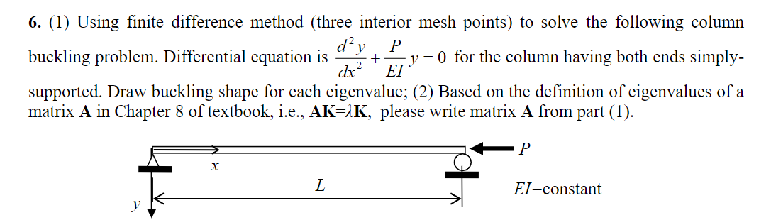 6. (1) Using finite difference method (three interior | Chegg.com