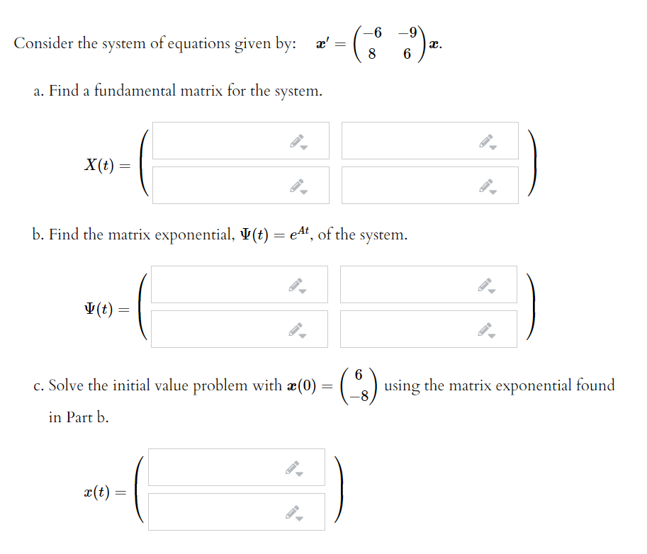 Solved Consider the system of equations given by: x' = ( ). | Chegg.com