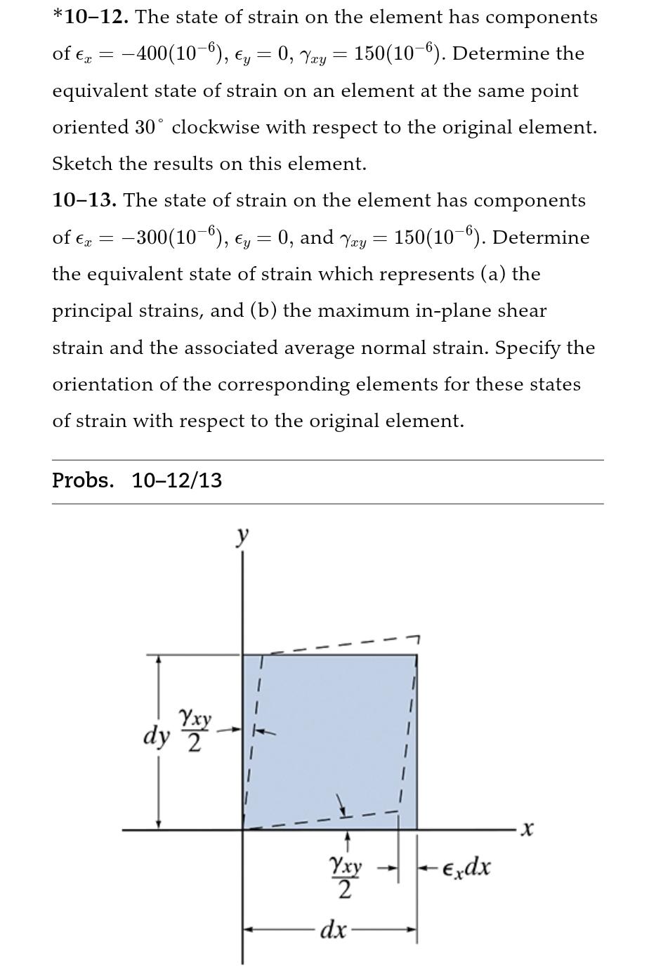 Solved *10-12. The state of strain on the element has | Chegg.com