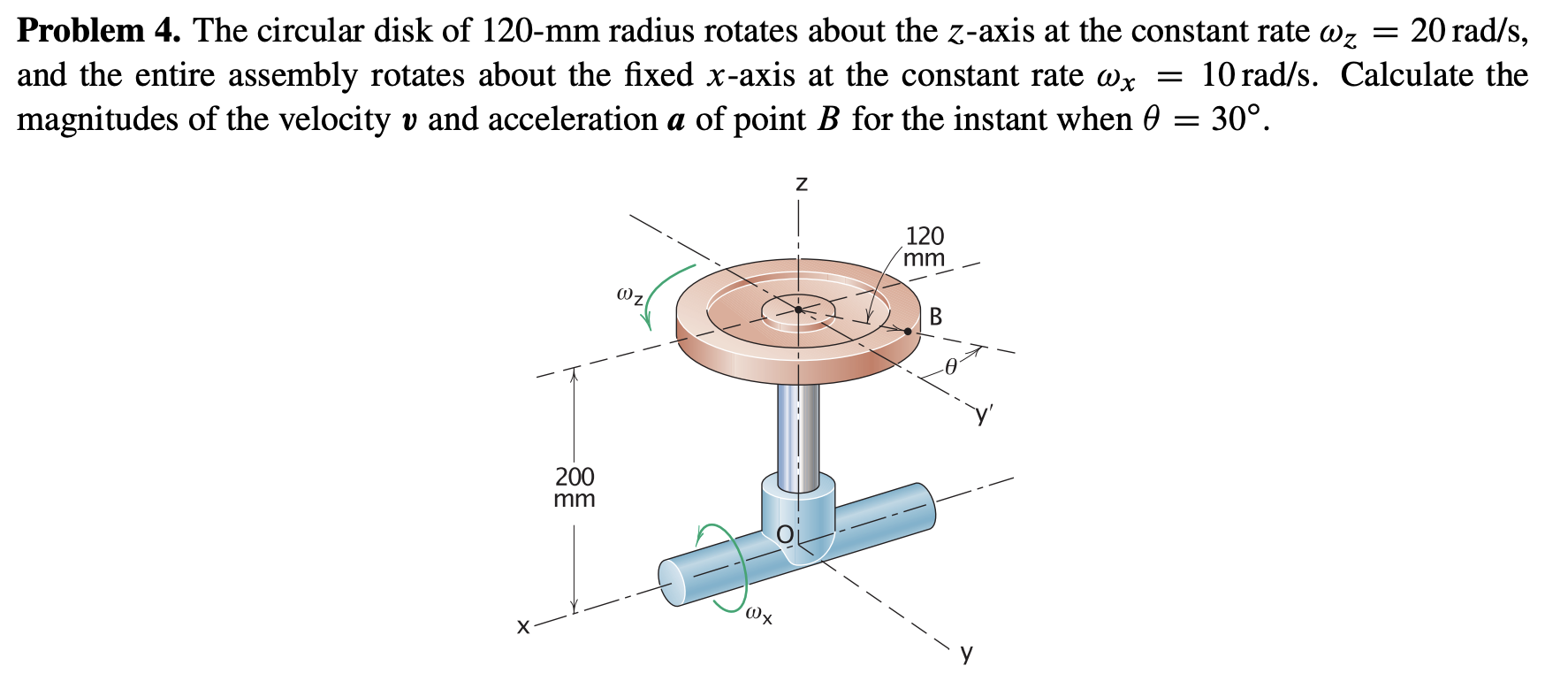 Solved Problem 4. The circular disk of 120−mm radius rotates | Chegg.com