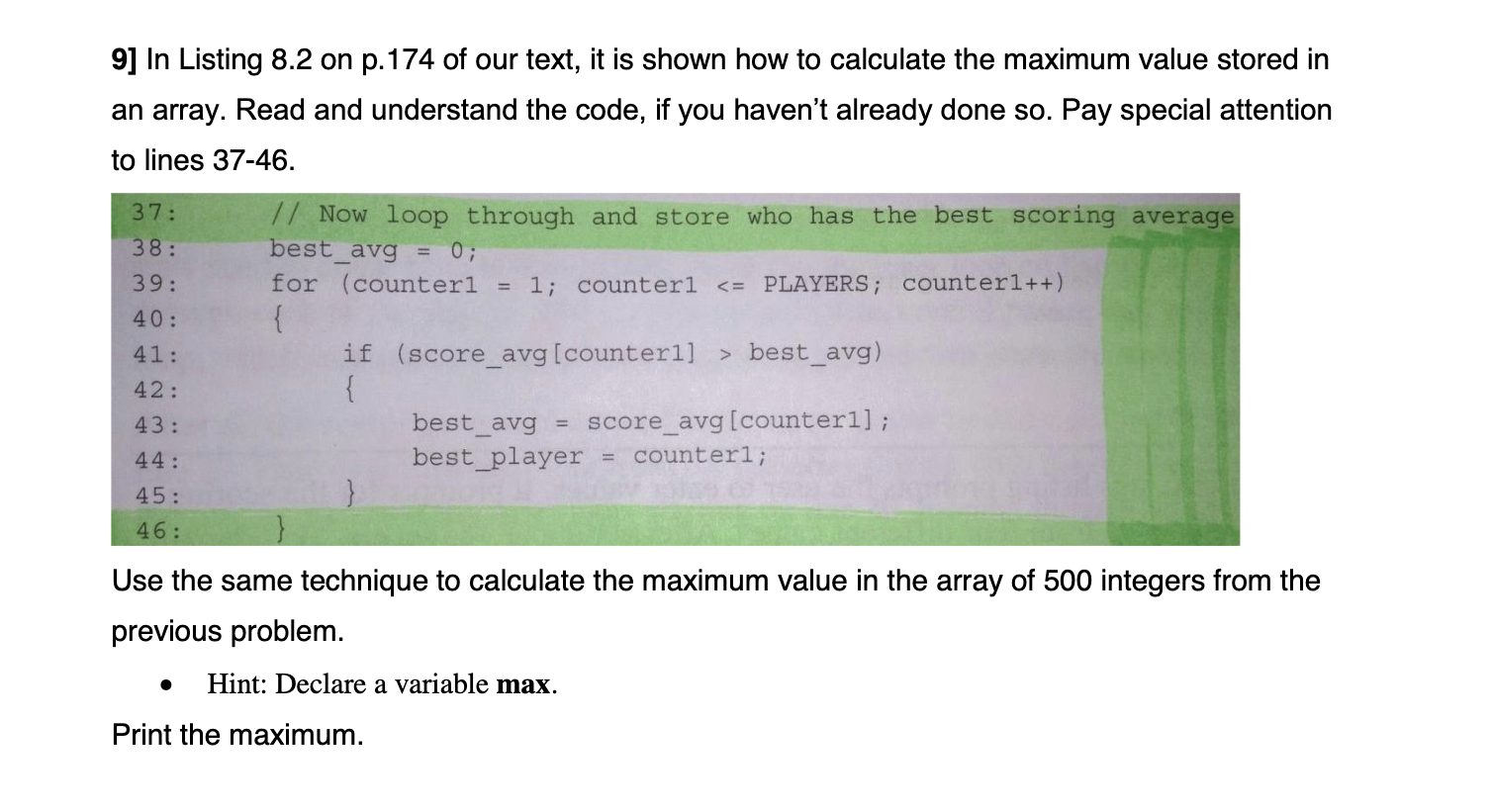 Solved 9] In Listing 8.2 on p.174 of our text, it is shown | Chegg.com