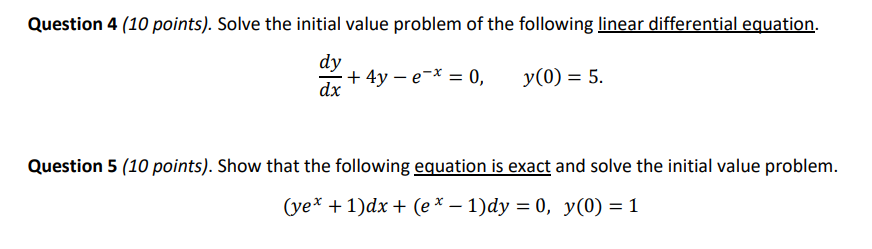 Solved Question 4. Solve the initial value problem of the | Chegg.com
