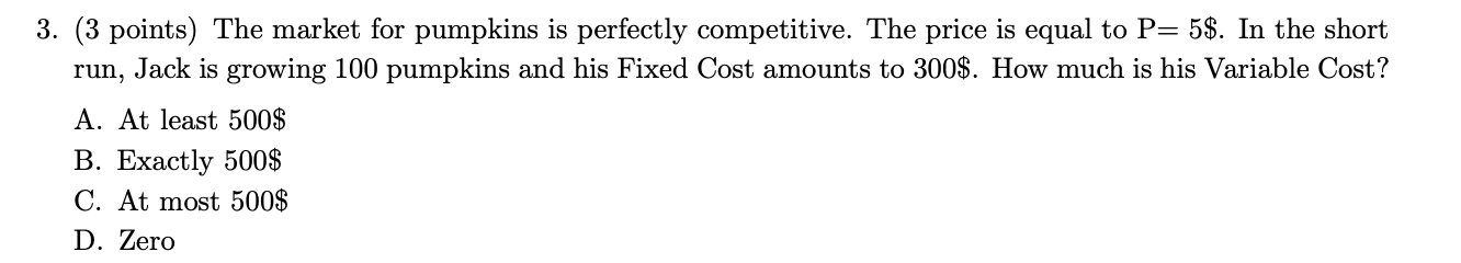 Solved Please Explain why answer is not exactly $500 | Chegg.com