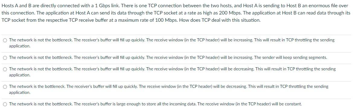 Solved Hosts A and B are directly connected with a 1 Gbps | Chegg.com
