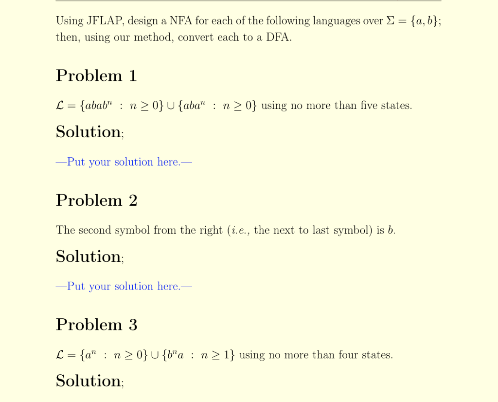 Solved Using JFLAP, design a NFA for each of the following | Chegg.com