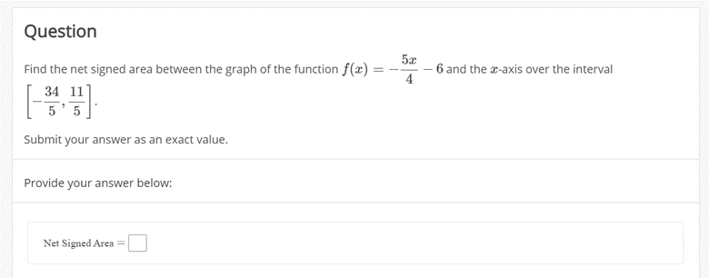 Solved Question 5.C 4 Find the net signed area between the | Chegg.com