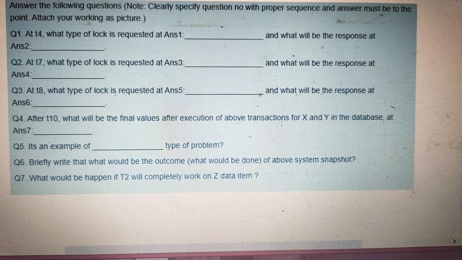 Solved Solve following Concurrency Control Problem: Apply | Chegg.com