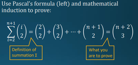 Solved Use Pascal's formula (left) and mathematical | Chegg.com