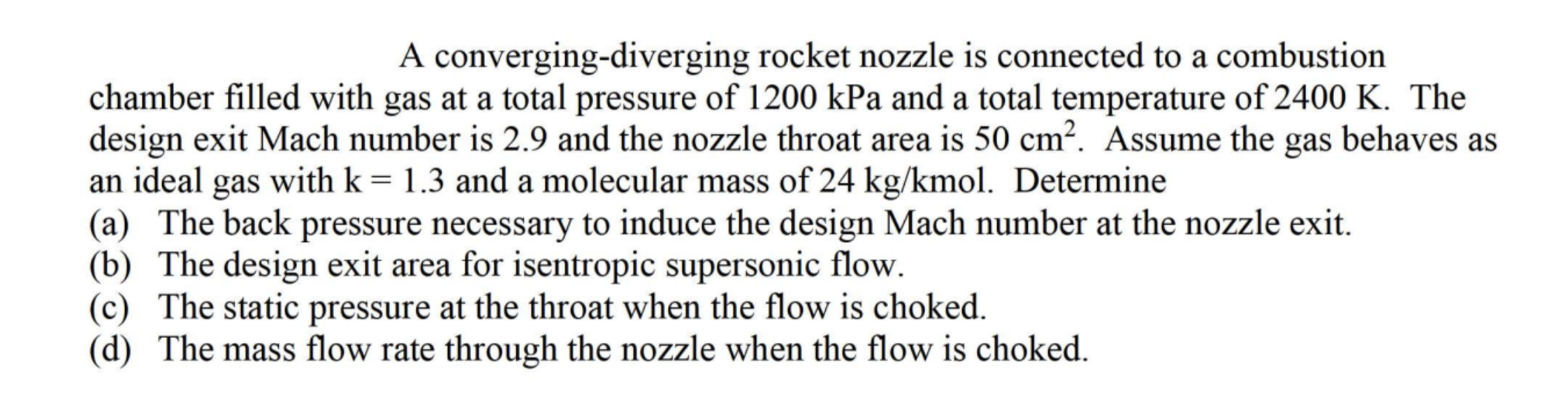 Solved A converging-diverging rocket nozzle is connected to | Chegg.com
