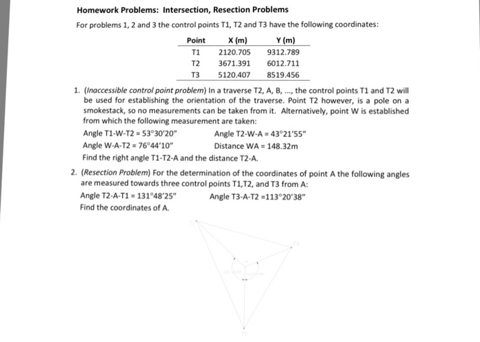 Solved Homework Problems: Intersection, Resection Problems | Chegg.com