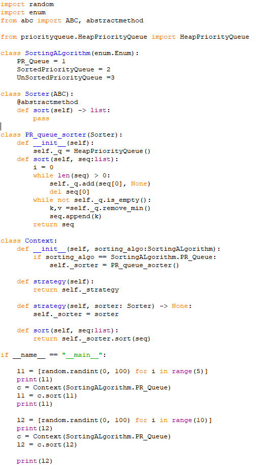 Solved Implement a class called UnsortedPriorityQueueSorter | Chegg.com