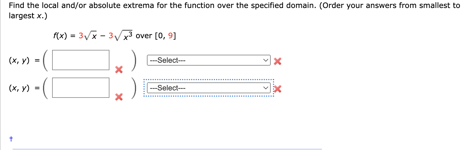 Solved Find the local and/or absolute extrema for the | Chegg.com