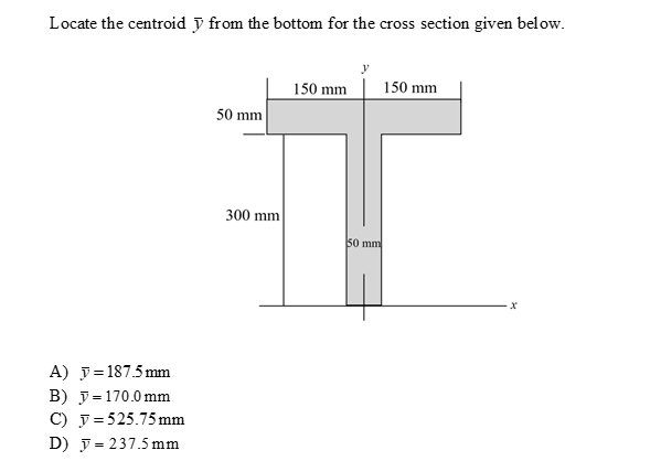 Solved Locate the centroid y from the bottom for the cross | Chegg.com