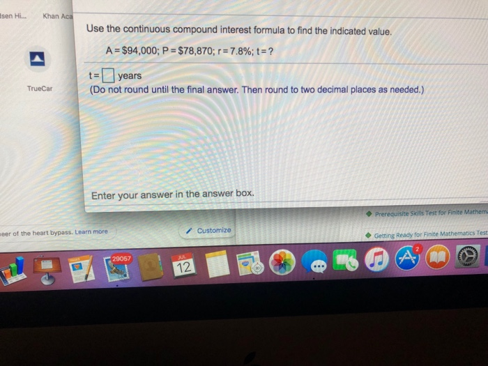 Solved sen Hi... Khan Aca Use the continuous compound | Chegg.com