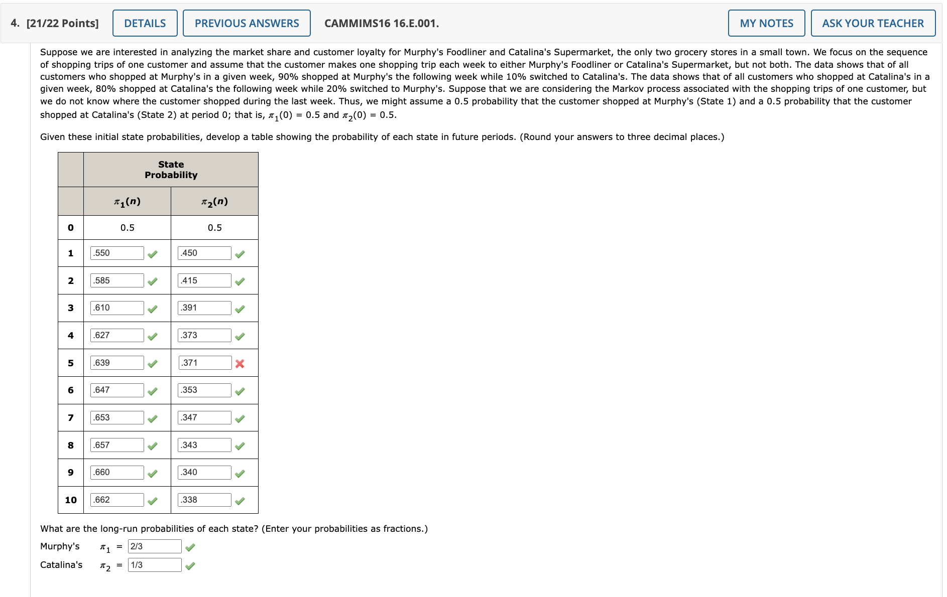 Solved CAMMIMS16 16.E.001. shopped at Catalina's (State 2 ) | Chegg.com