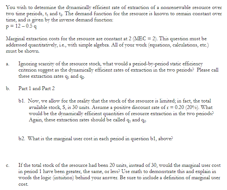 a You wish to determine the dynamically efficient | Chegg.com