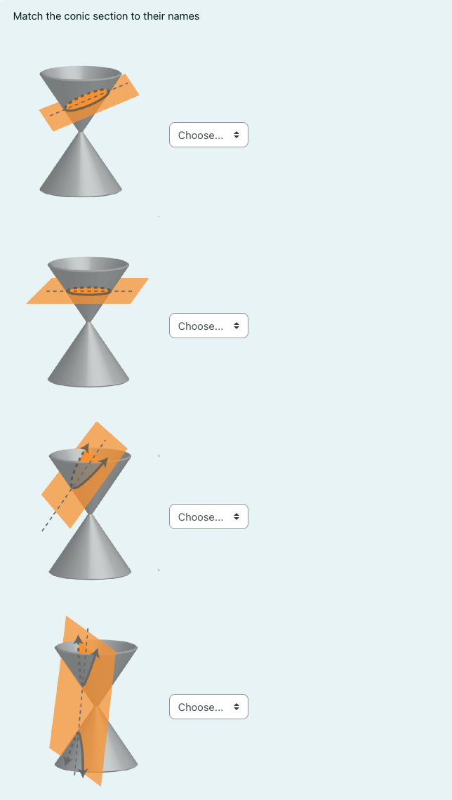 Solved Match the conic section to their namesChoose... ث | Chegg.com