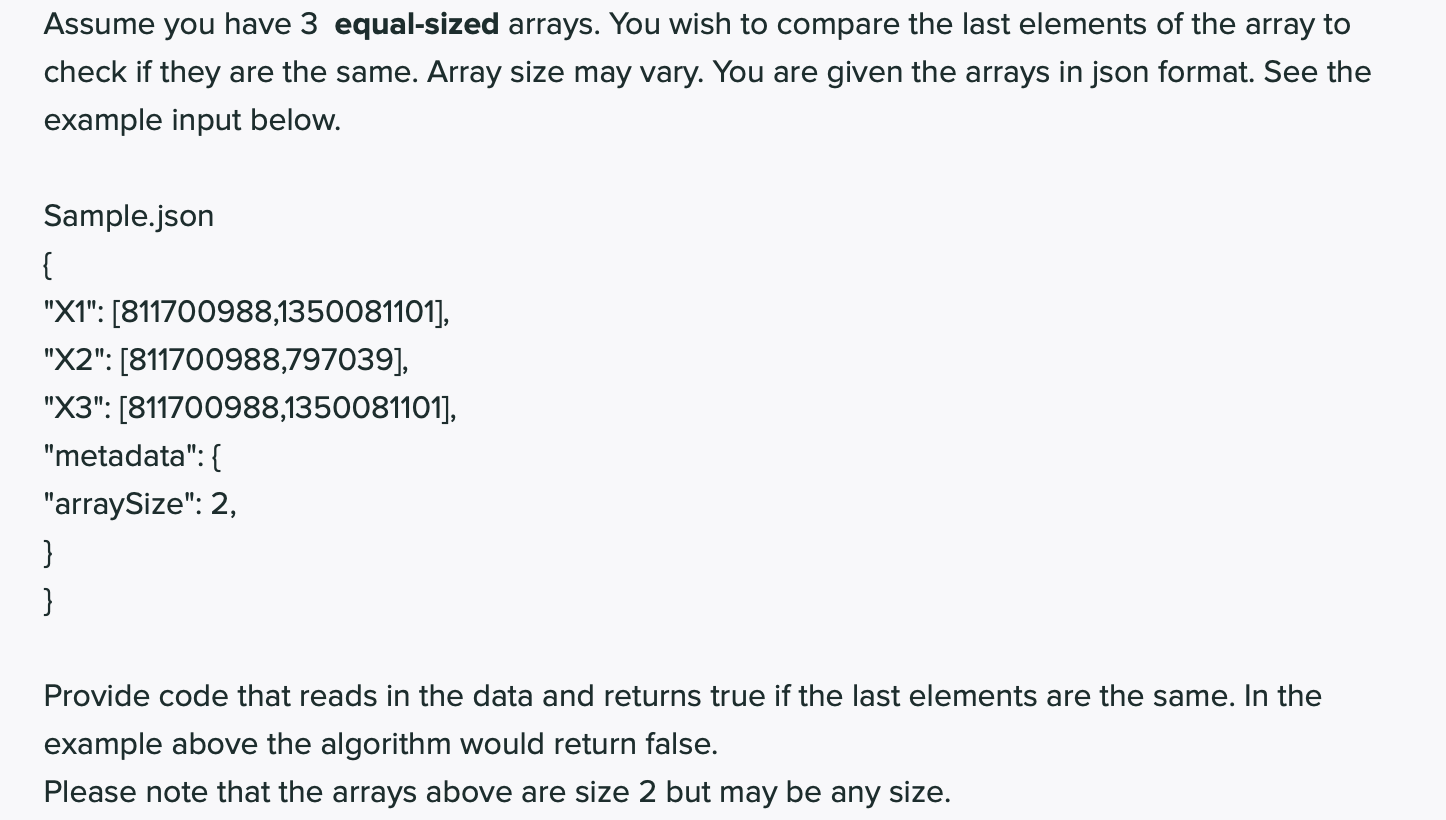 Solved Assume you have 3 equal-sized arrays. You wish to | Chegg.com