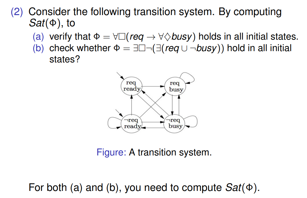 Solved (2) ﻿Consider the following transition system. By | Chegg.com