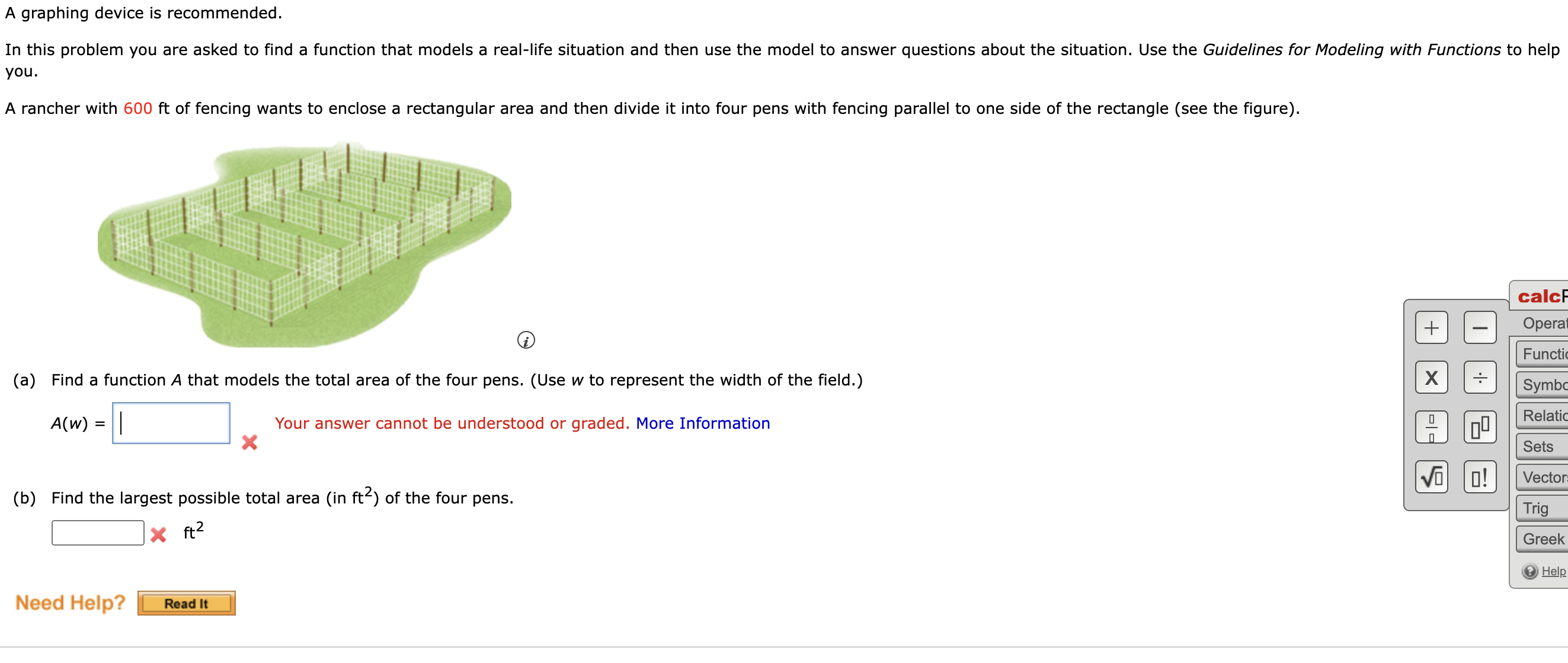 Solved A graphing device is recommended. you.A rancher with | Chegg.com