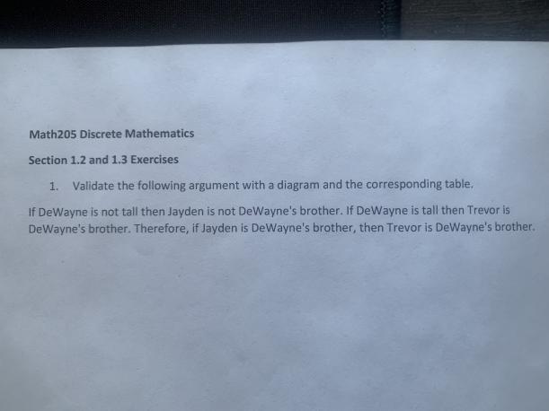 Solved Math205 Discrete Mathematics Section 1.2 and 1.3 | Chegg.com