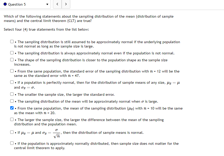 Solved Which of the following statements about the sampling | Chegg.com