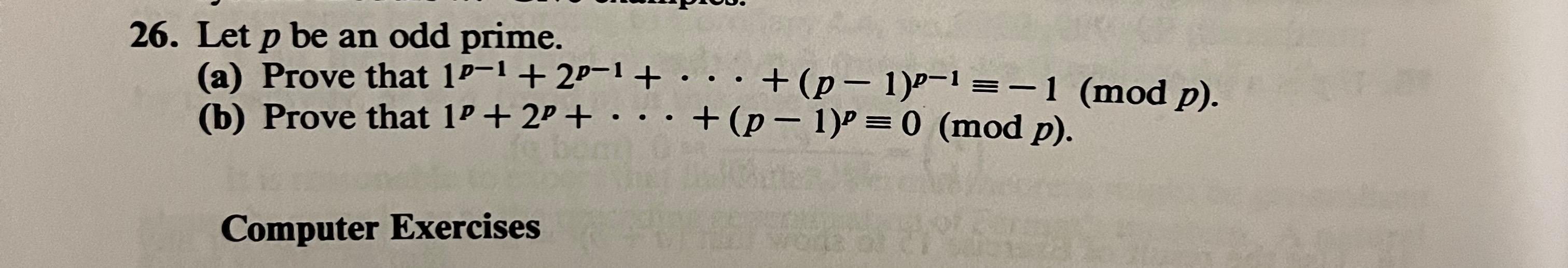 Solved 26. Let p be an odd prime. (a) Prove that | Chegg.com