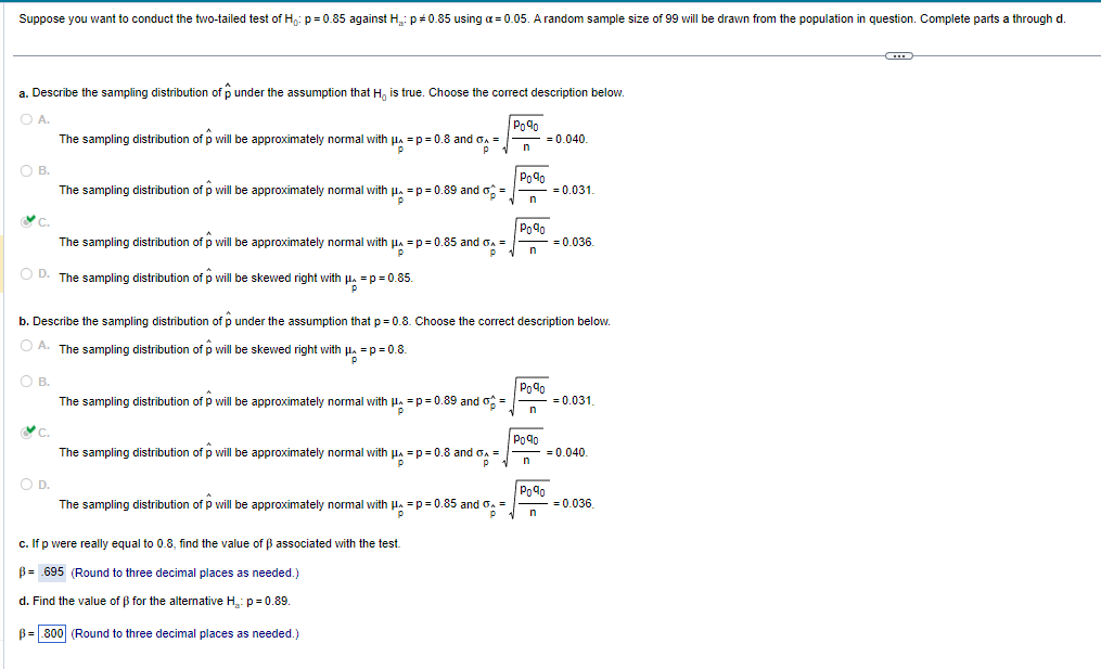 Solved Please show steps on how to get C and D. Formula | Chegg.com
