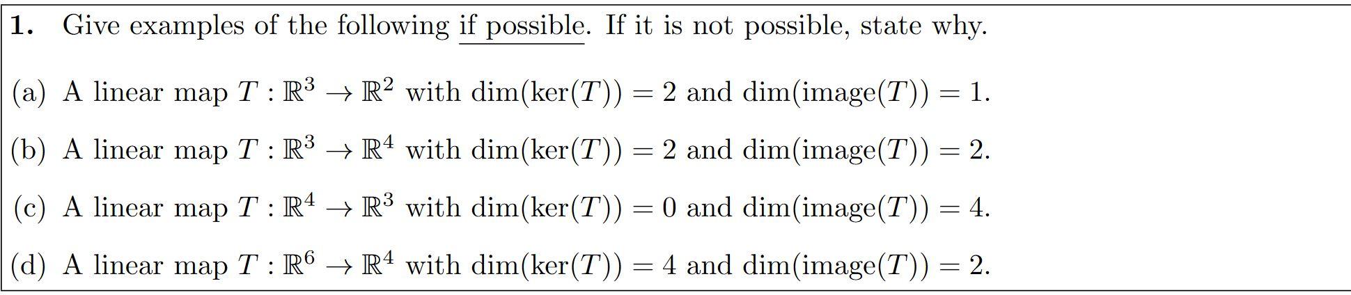 Solved 1. Give examples of the following if possible. If it | Chegg.com