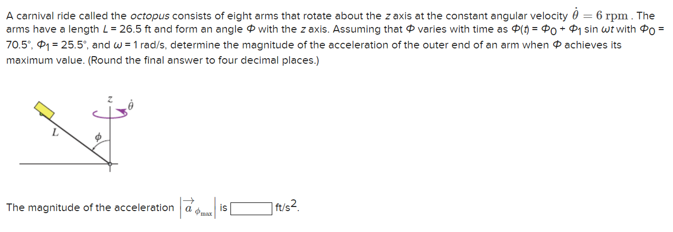 Solved A carnival ride called the octopus consists of eight | Chegg.com