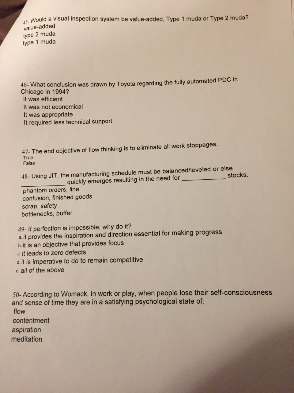 Solved Would a visual inspection system be value-added, Type | Chegg.com