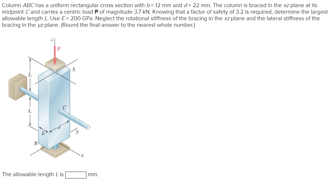 Solved Column ABC has a uniform rectangular cross section | Chegg.com