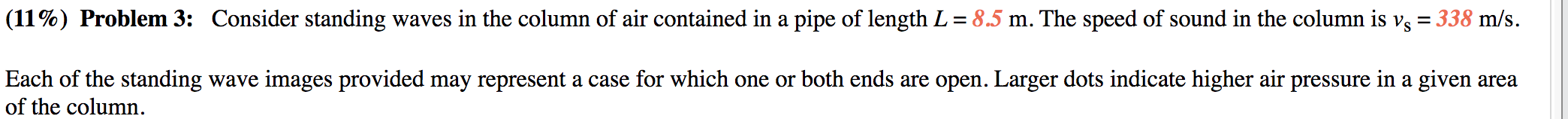 Solved (11\%) Problem 3: Consider standing waves in the | Chegg.com