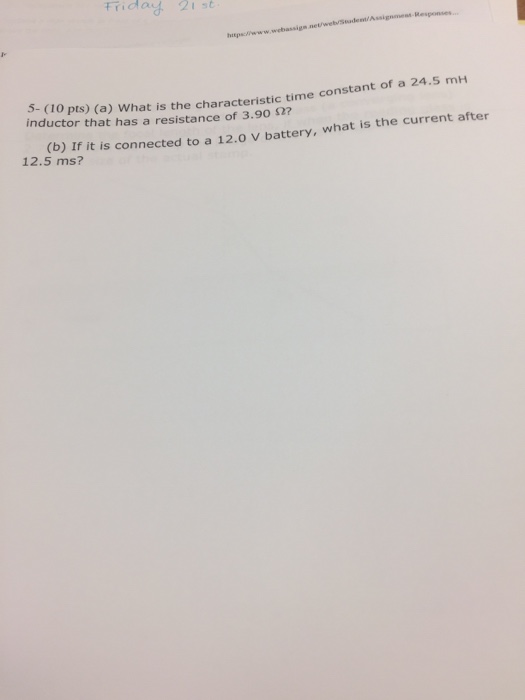 Solved (a) What is the characteristic time constant of a | Chegg.com