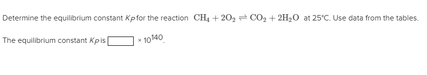 Solved Determine the equilibrium constant KP for the | Chegg.com