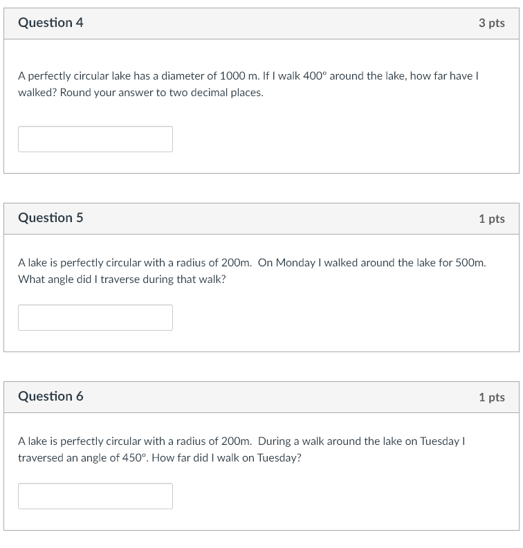 Solved Question 4 3 pts A perfectly circular lake has a | Chegg.com