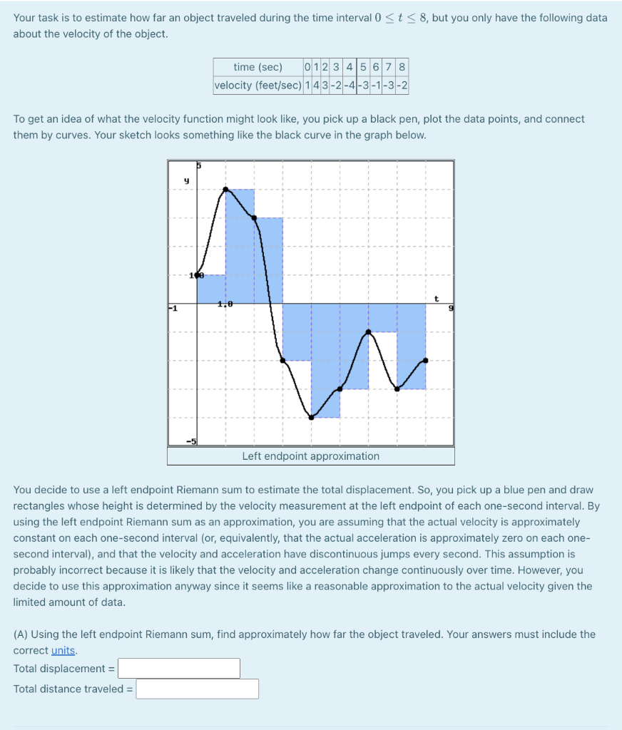 Solved Your task is to estimate how far an object traveled | Chegg.com