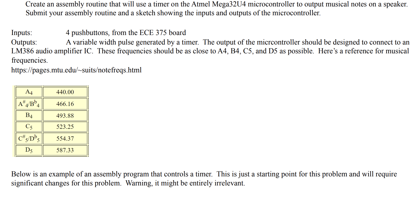 Solved Create an assembly routine that will use a timer on | Chegg.com