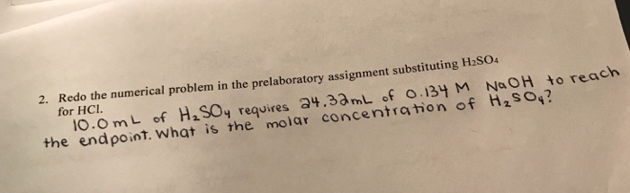 Solved 2. Redo the numerical problem in the prelaboratory | Chegg.com