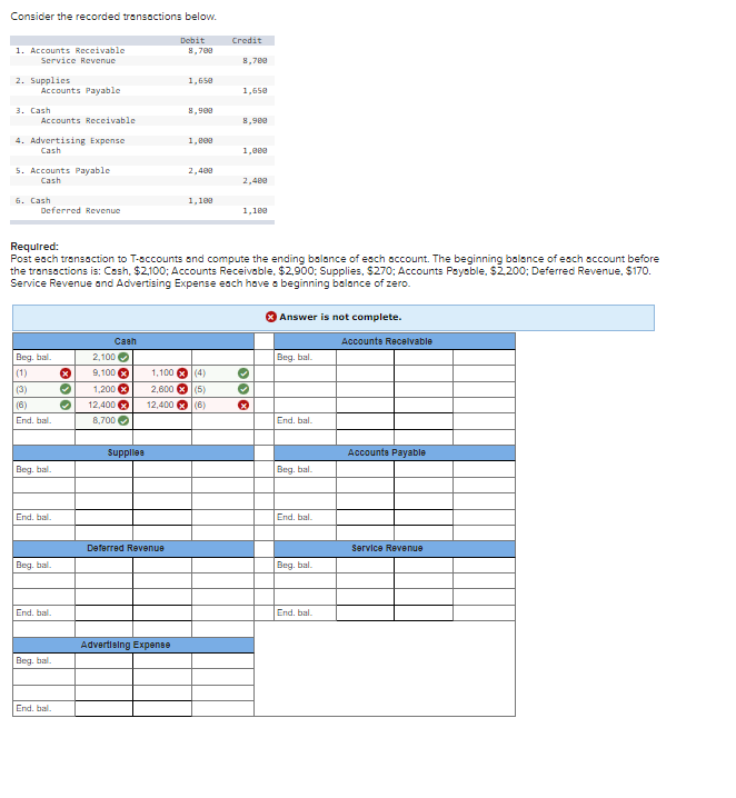 Solved Post each transaction to T-accounts and compute the | Chegg.com