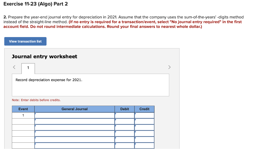 Solved ! Required information Exercise 11-23 (Algo) Change | Chegg.com