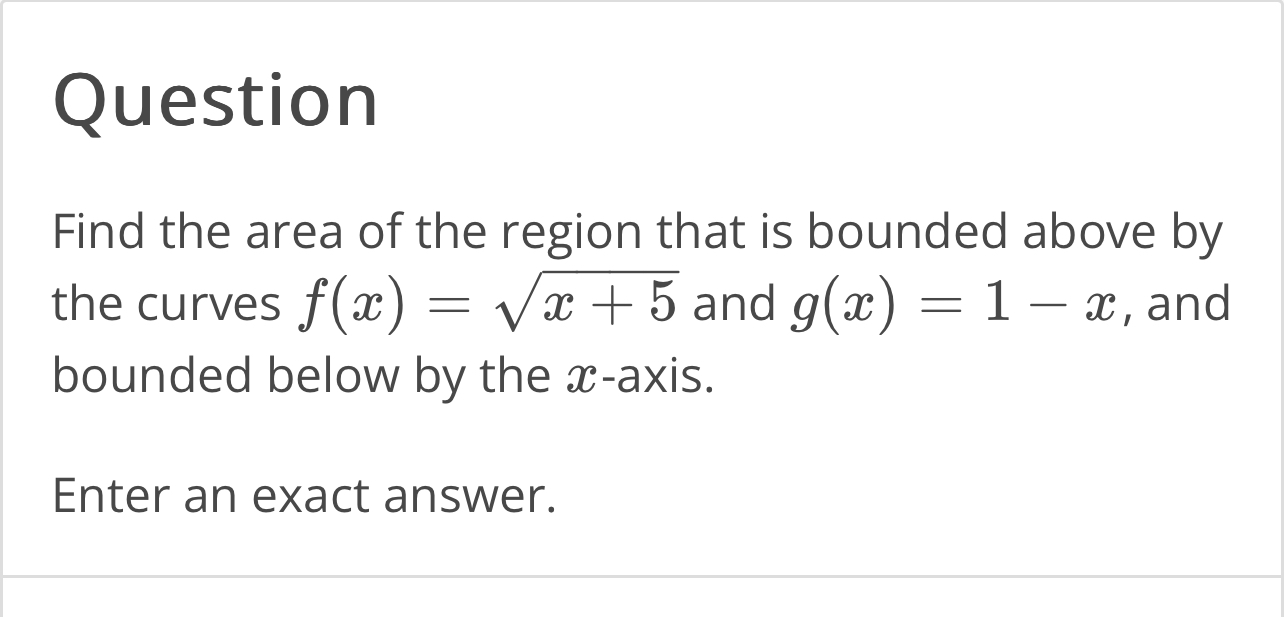 Solved Find the area of the region that is bounded above by | Chegg.com