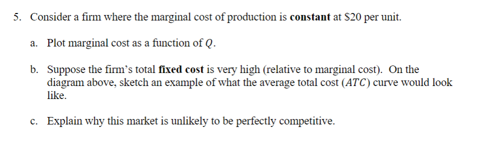 Solved 5. Consider a firm where the marginal cost of | Chegg.com