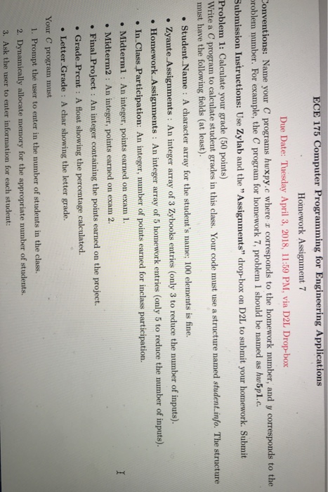 ECE 175 Computer Programming for Engineering | Chegg.com