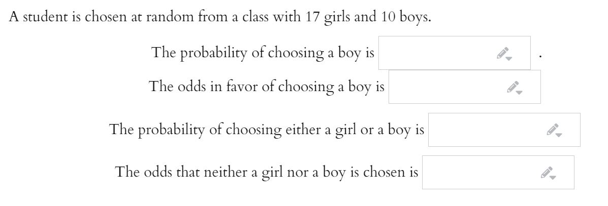 Solved A student is chosen at random from a class with 17 | Chegg.com