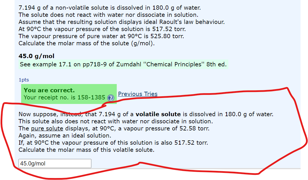 Solved 7.194 g of a non-volatile solute is dissolved in | Chegg.com