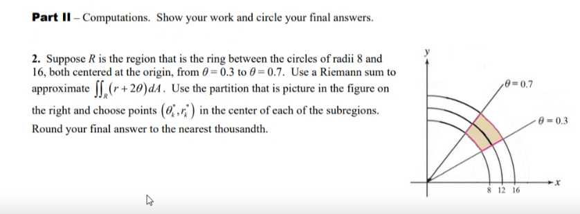 Solved Part II - Computations. Show your work and circle | Chegg.com