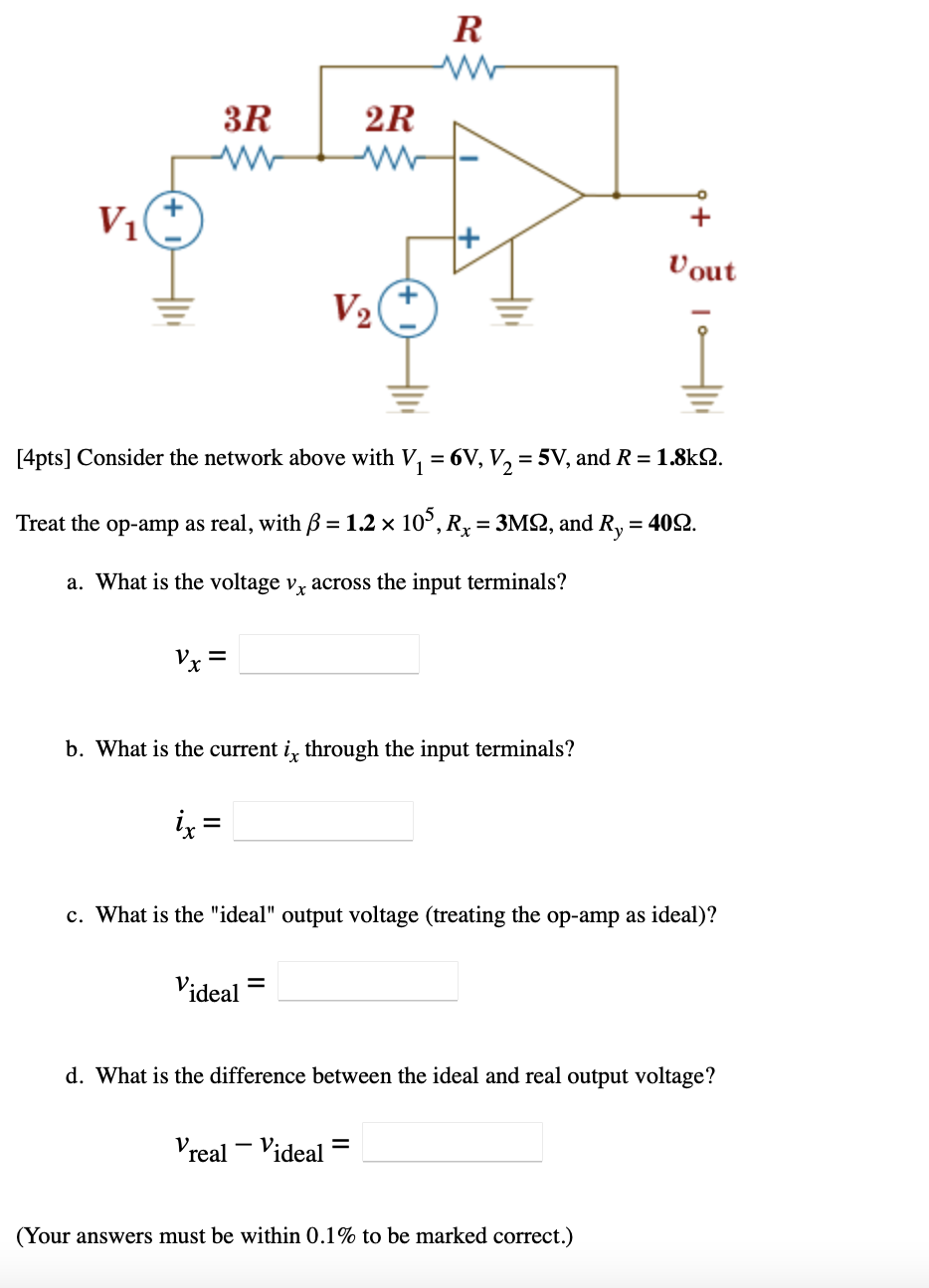 Solved Consider the network above with V1 = 6V, V2 = 5V, and | Chegg.com